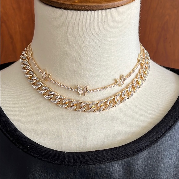 Piper K | Jewelry | Piper K Elegant Gold And Crystal Necklace Set ...